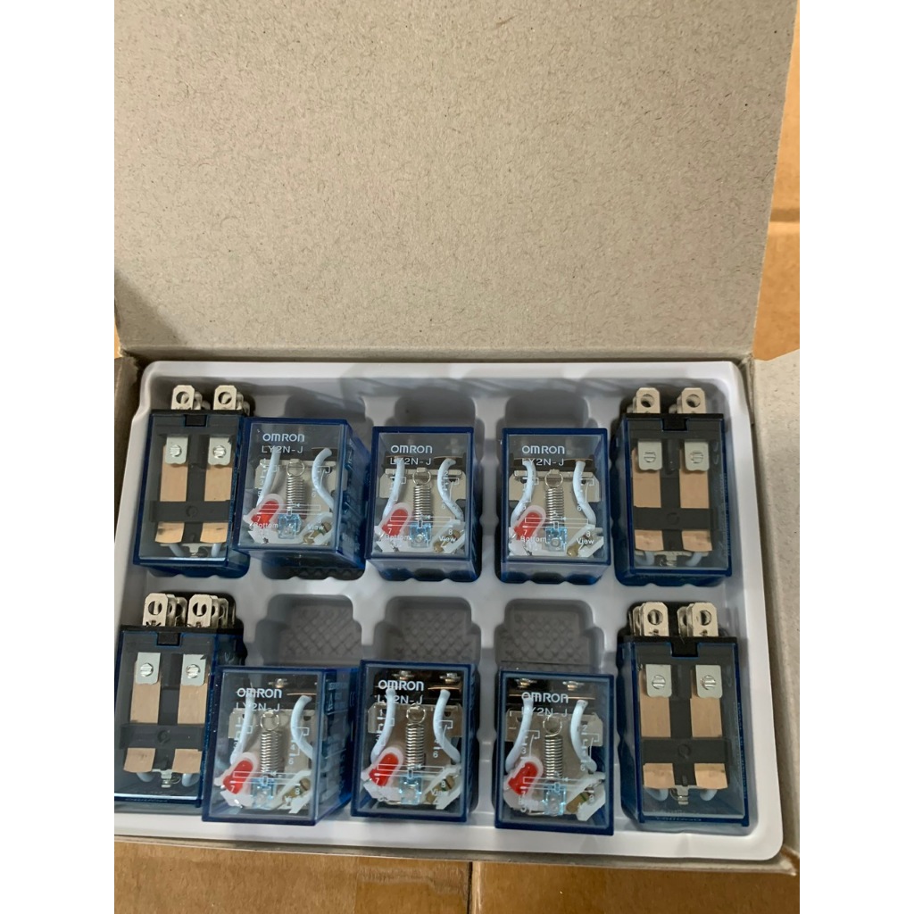 Rơ le kính LY2N-J, relay trung gian 8 chân dẹp lớn có đèn 10A giá rẻ điện áp 24VDC, 220VAC dùng ...