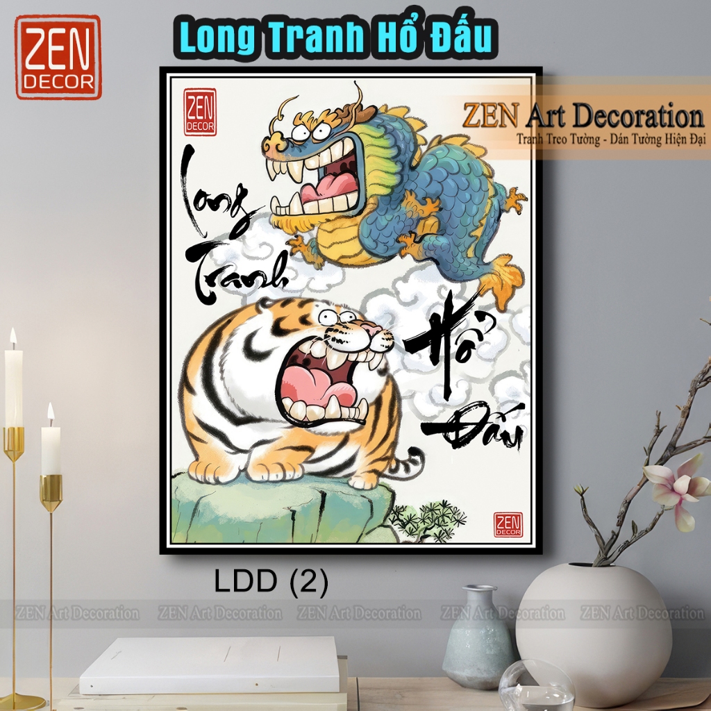 TRANH CHẾ LONG TRANH HỔ ĐẤU meme siêu dễ thương, tranh dán tường bóng ...