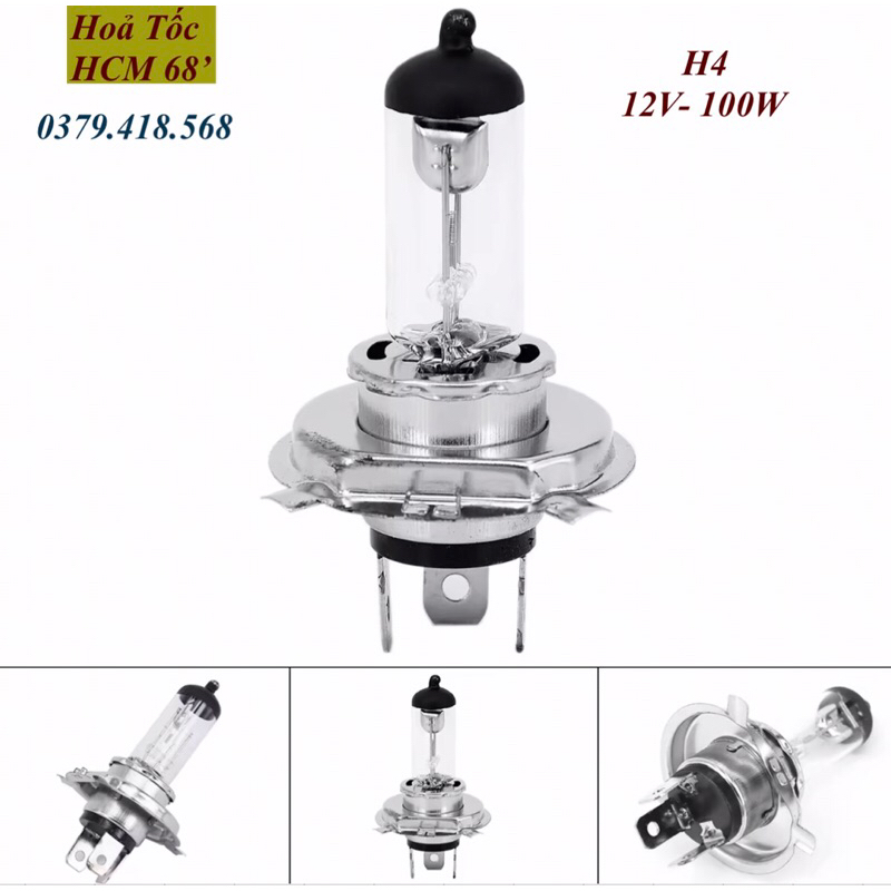 Bóng đèn H4- 12V 100w, Cos-Pha ô tô- 1 bóng, zin theo xe(Quà tặng mua 2) | Shopee Việt Nam