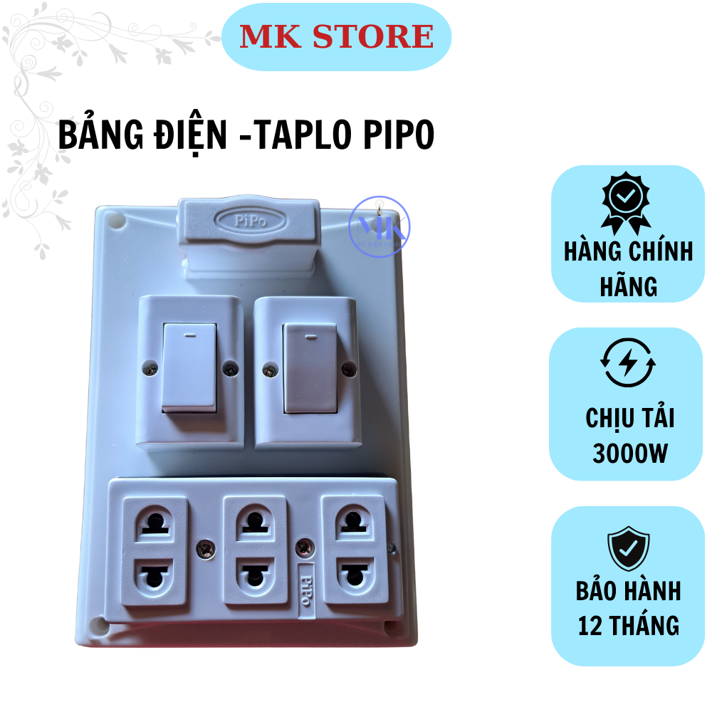 Taplo điện, Bảng Điện Nổi Pn16 PIPO 1,2,3 công tắc, ổ cắm lò xo chống ...
