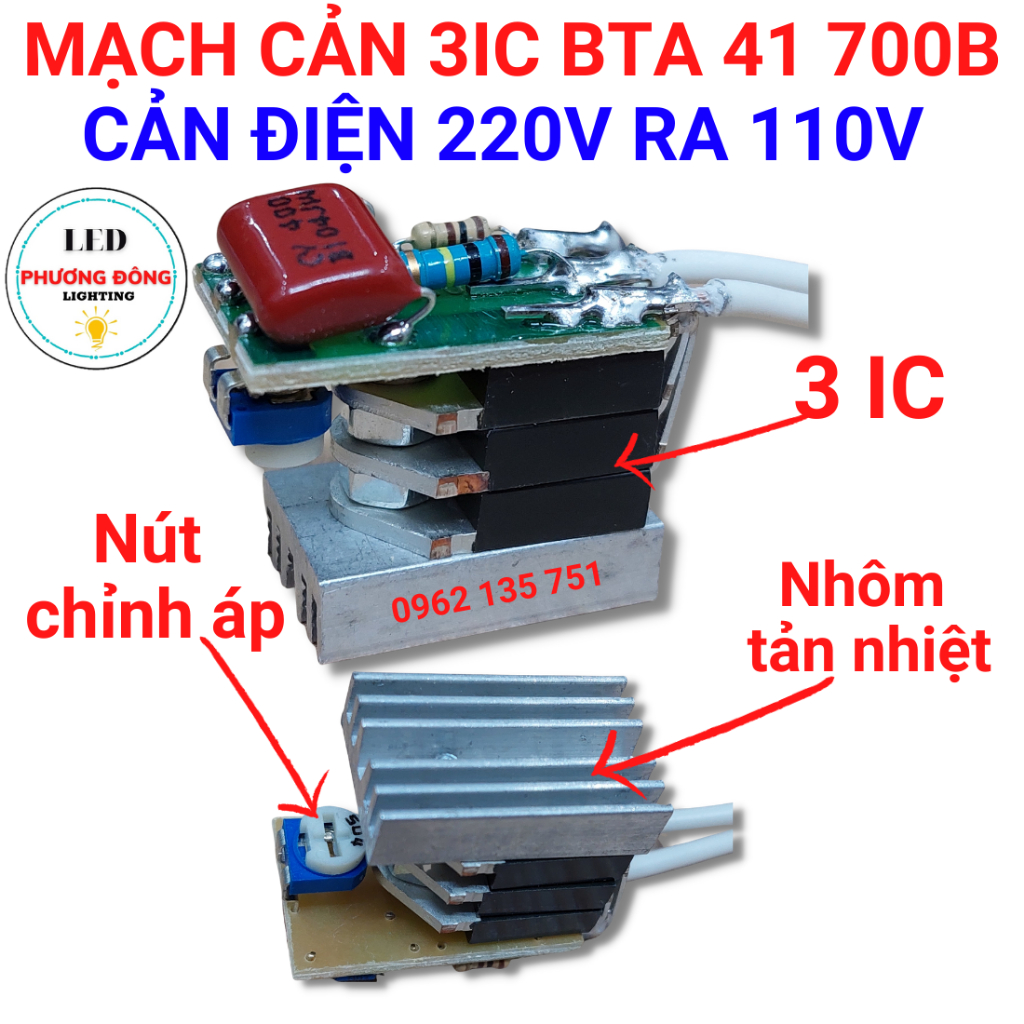 Mạch cản 3IC BTA 41 700B Cản điện 220V ra 110V - 3000W Loại Tốt ...