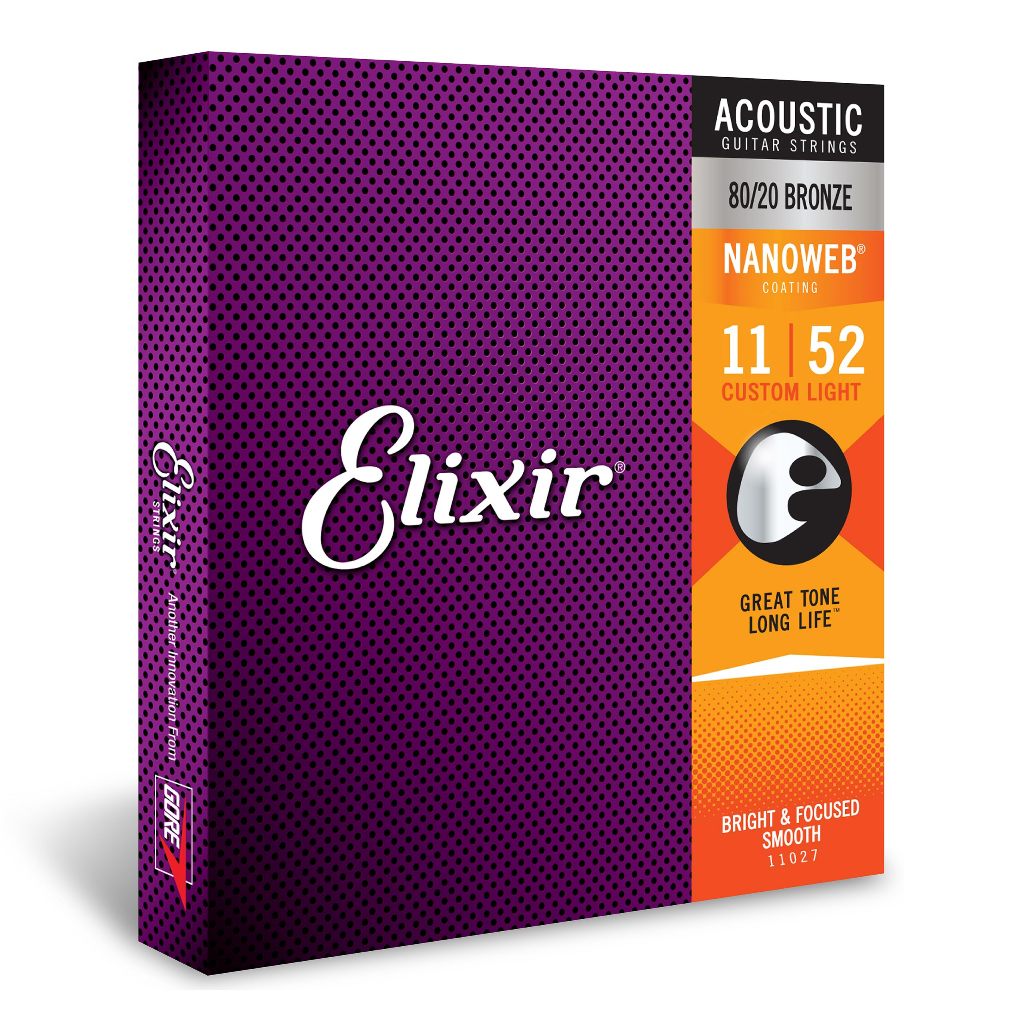Bộ dây đàn Guitar Acoustic - Elixir 11027 - Custom Light 11-52, 80/20 ...
