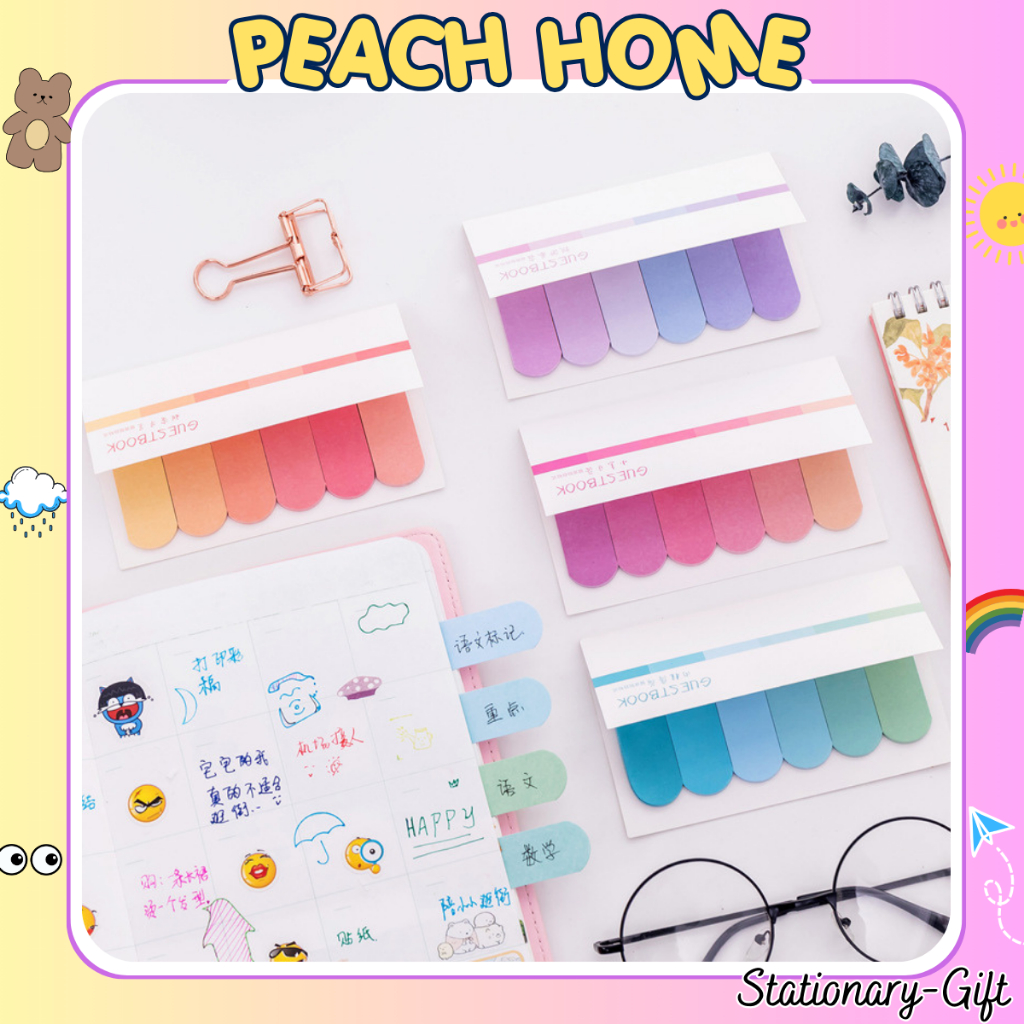 Set Giấy Note 6 Kiểu Đánh Dấu Trang Màu Pastel Mascaron Xinh Xắn Giấy ...