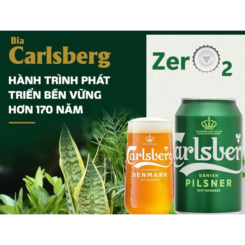 (Tặng 1 ly Carlsberg) Thùng 24 lon bia Carlsberg Danish Pilsner 330ml ...