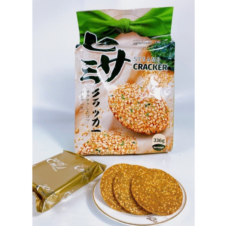 Bánh quy mè rong biển Egg White 336g công thức Nhật Bản, đồ ăn vặt ngon ...