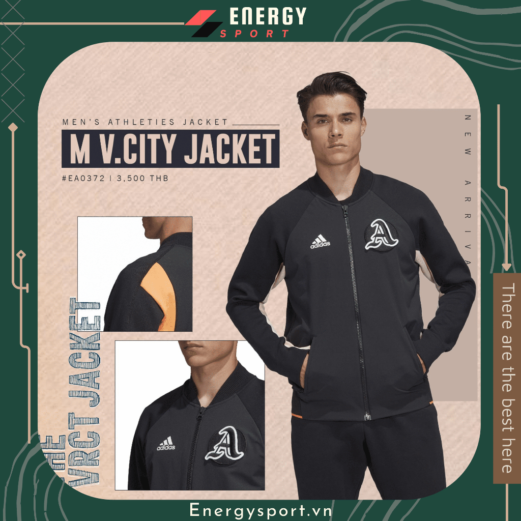 Áo Khoác Bomber Thể Thao Unisex Adidas VRCT Jacket Đen/Cam - EA0372 ...