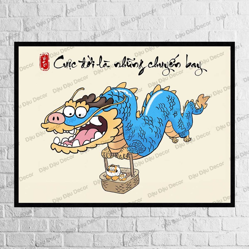 Tranh vô tri "Cuộc đời là những chuyến bay" hài hước 30x40 | Shopee ...
