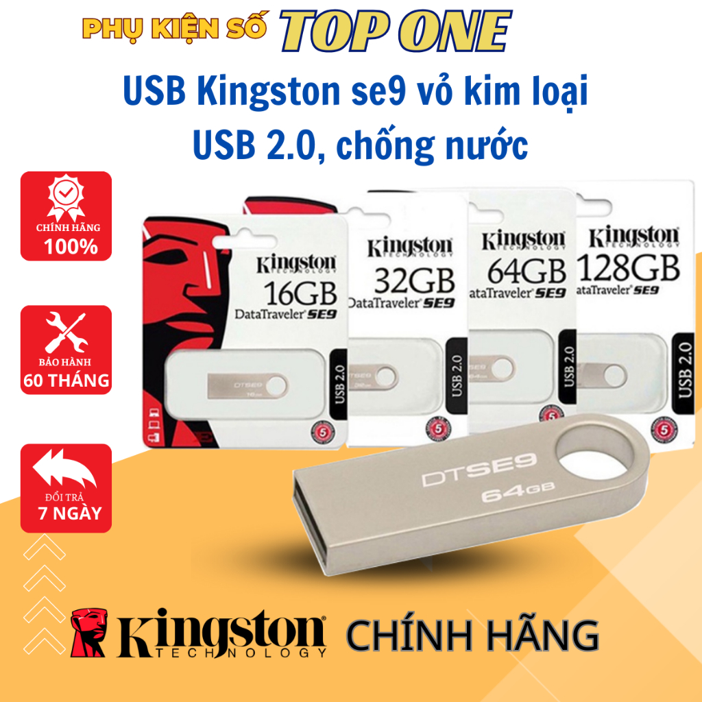 USB Kingston SE9 64Gb/32Gb/16Gb/8Gb/4Gb/2Gb [Hàng chất lượng] - USB 2.0 ...