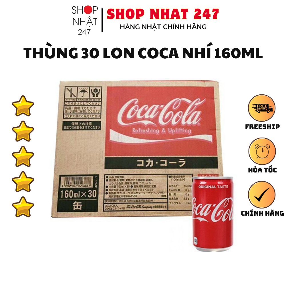 [Hỏa Tốc HN] Thùng 30 lon Coca Cola nhí 160ml Nhật Bản | Shopee Việt Nam
