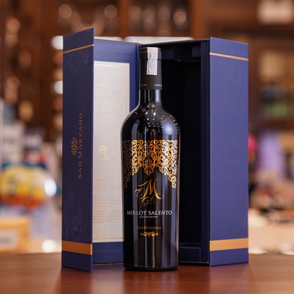 Hộp quà vang đỏ Ý M Merlot Salento Limited Edition 14.5% 750ml nhập khẩu chính hãng | Shopee ...