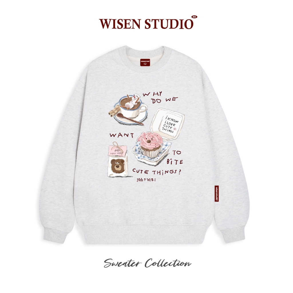 Áo sweater local brand WISEN nỉ bông dày form rộng oversize unisex mẫu ...