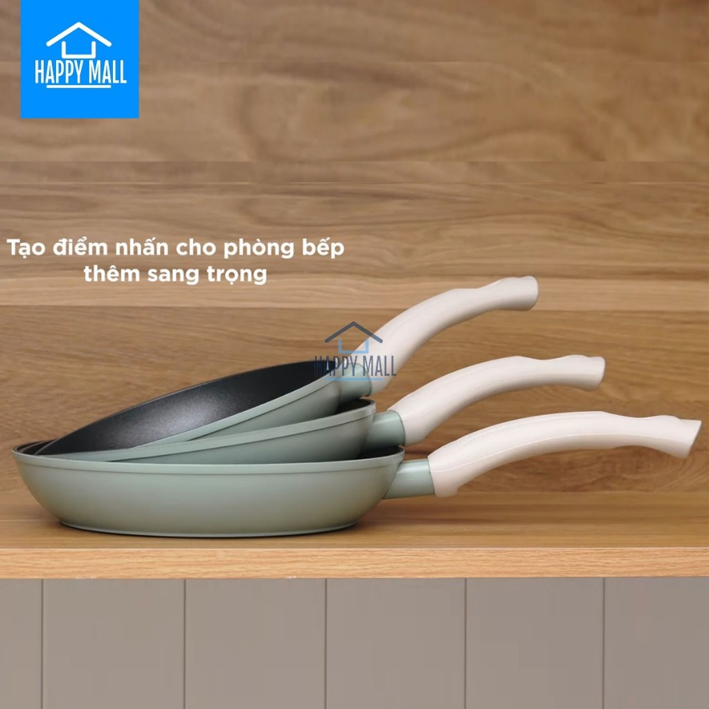 Chảo chống dính Rosemary LocknLock CAF2046 CAF2246 CAF2446 Xanh Mint sử ...