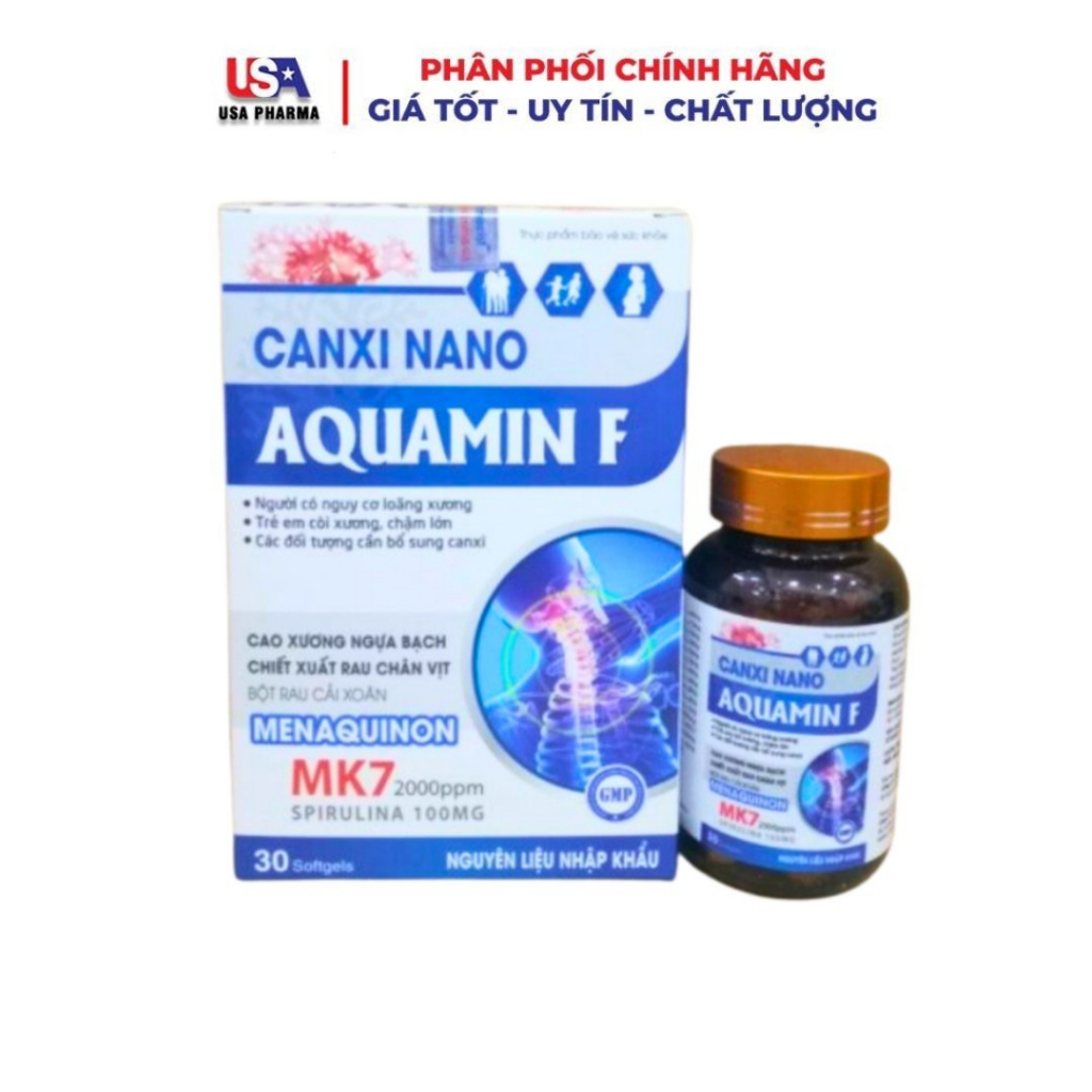 Canxi nano mk7 Aquamin giúp xương răng chắc khỏe, ngừa loãng xương - Hộp 30 Viên | Shopee Việt Nam