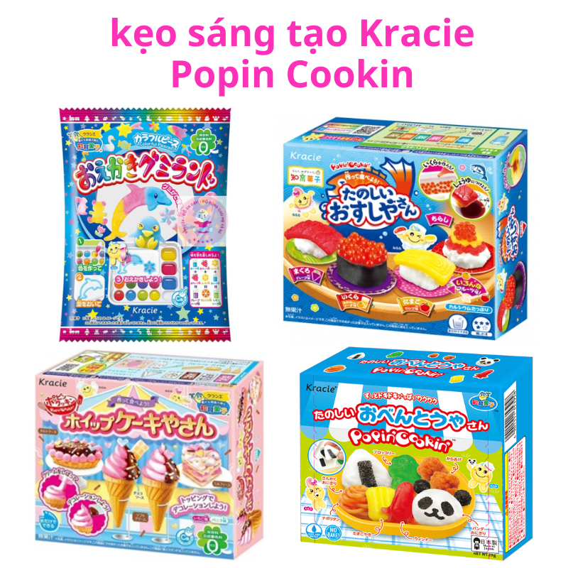 Bộ đồ chơi kẹo sáng tạo Kracie Popin Cookin Nhật Bản cho bé từ 3 đến 12 tuổi, phát huy trí tưởng ...