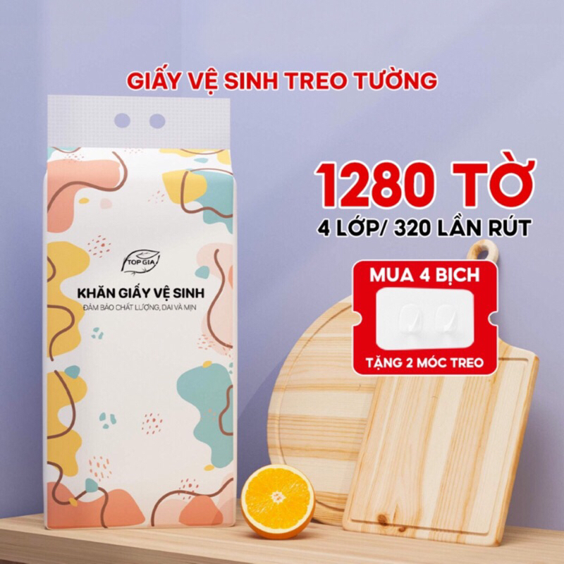 Giấy vệ sinh rút Top Gia bịch 1280 tờ, khăn giấy treo tường cao cấp tiện lợi | Shopee Việt Nam