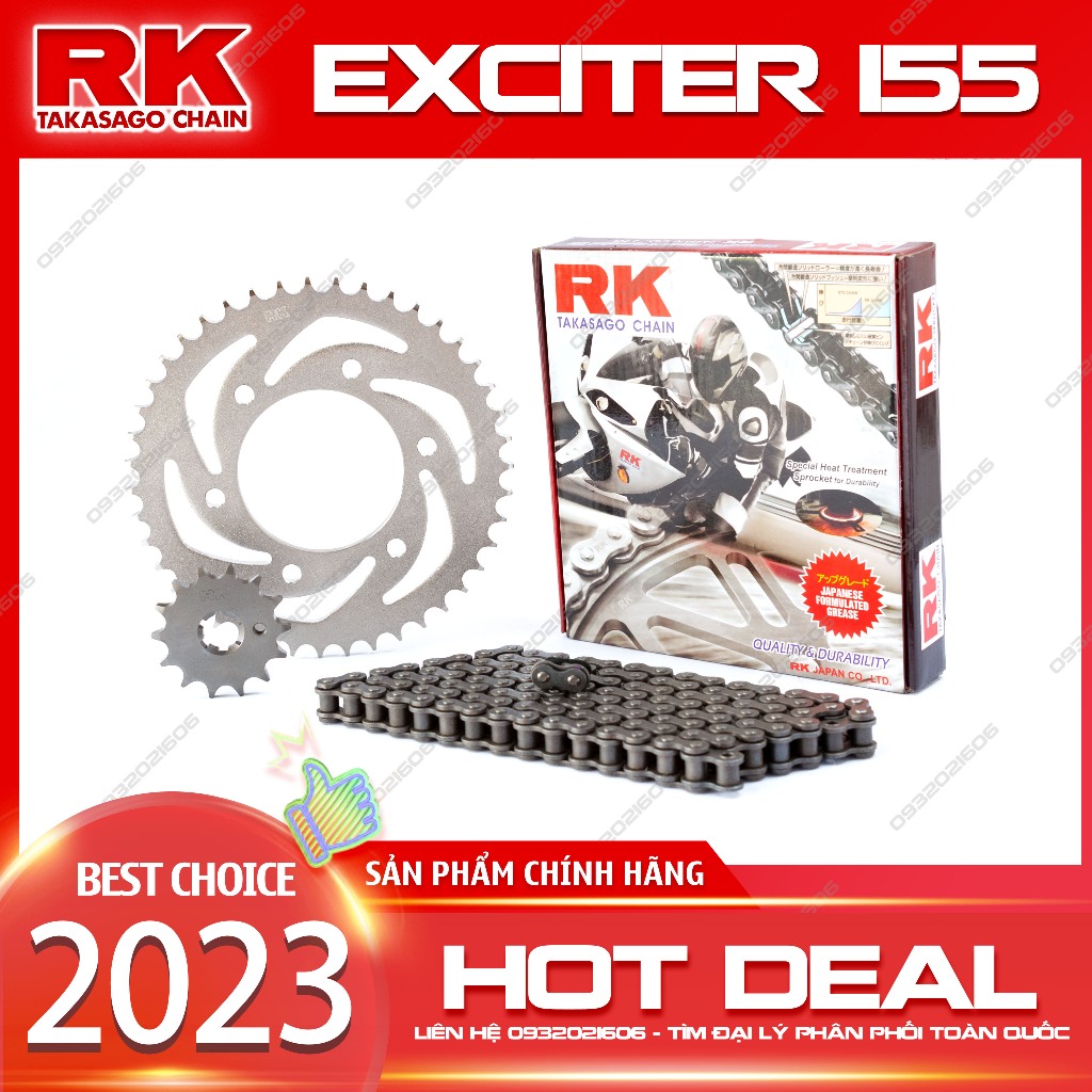 Nhông sên dĩa RK xe Yamaha Exciter 155cc VVA thương hiệu Nhật Bản | Shopee Việt Nam