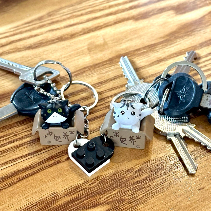 [Couple matchingkeychains 🐈🐈‍⬛] Móc khoá đôi | Keychain mèo con và trái ...