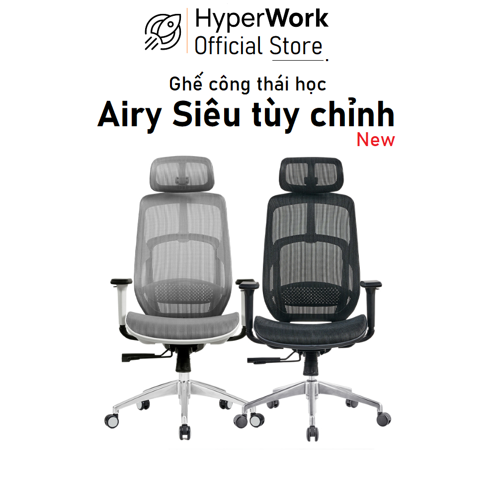 Ghế công thái học HyperWork Airy Siêu tùy chỉnh - Bảo hành 2 năm | Shopee Việt Nam