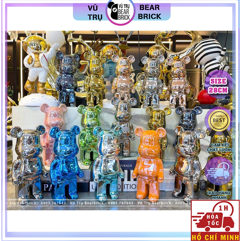 Mô Hình Tượng Gấu Bearbrick Mini Decor Trang Trí - Size 28 cm | Shopee ...