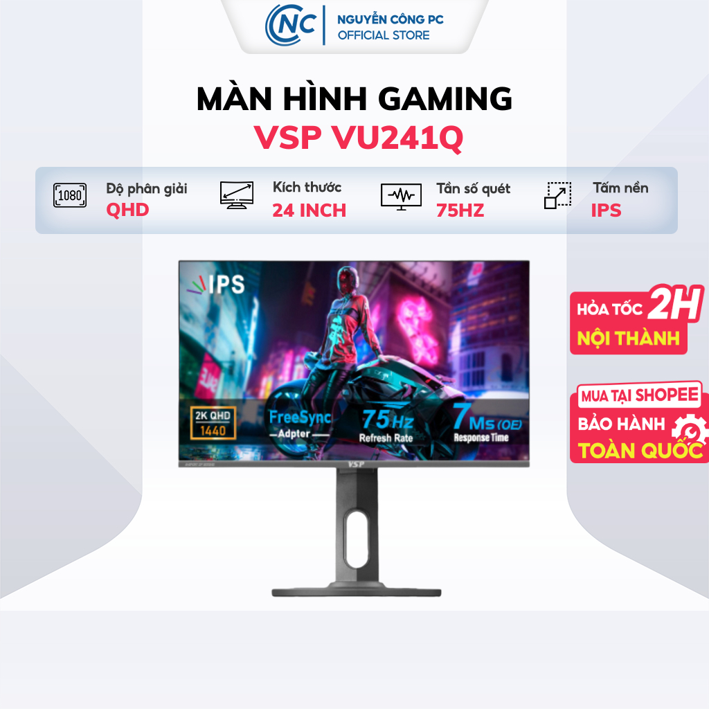 Màn hình VSP 2407SG 2404S kích thước 24 inch FHD nền IPS tần số 75Hz ...