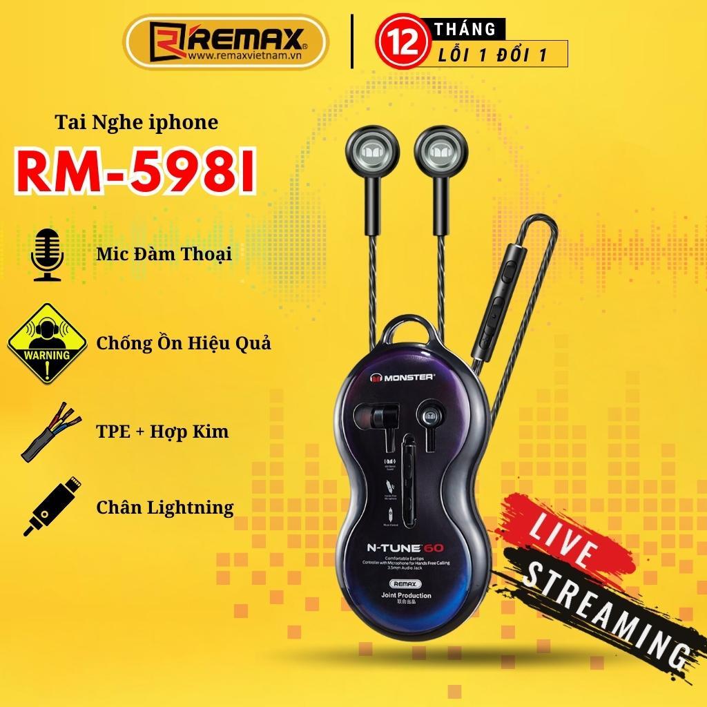 Tai Nghe Có Dây Chính Hãng Remax Việt Nam RM-598i Phù Hợp cho 7 Trở Lên ...