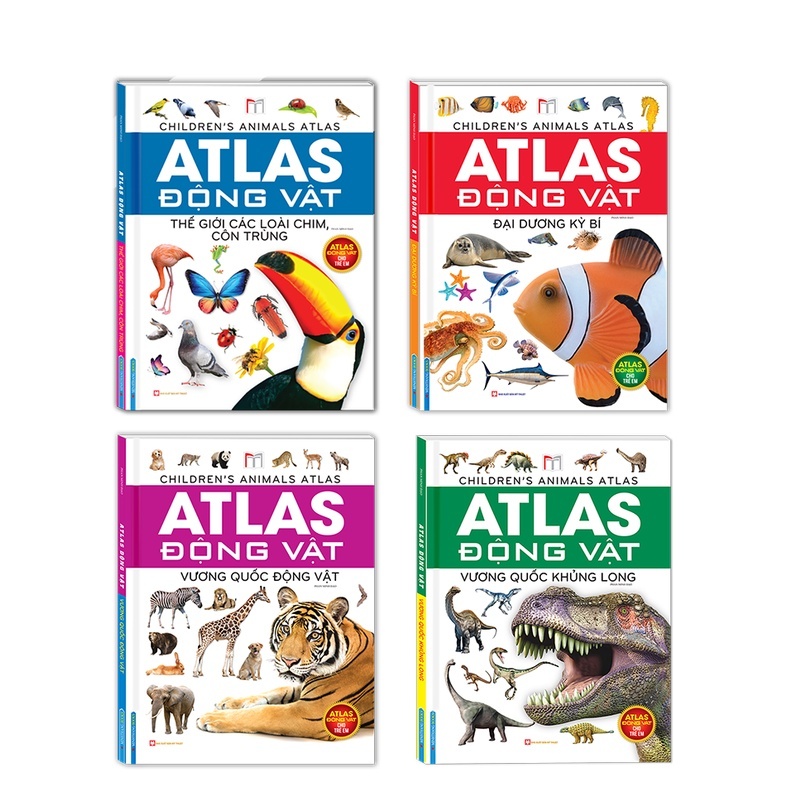 Sách - Combo 4c Atlas động vật (bìa cứng) | Shopee Việt Nam