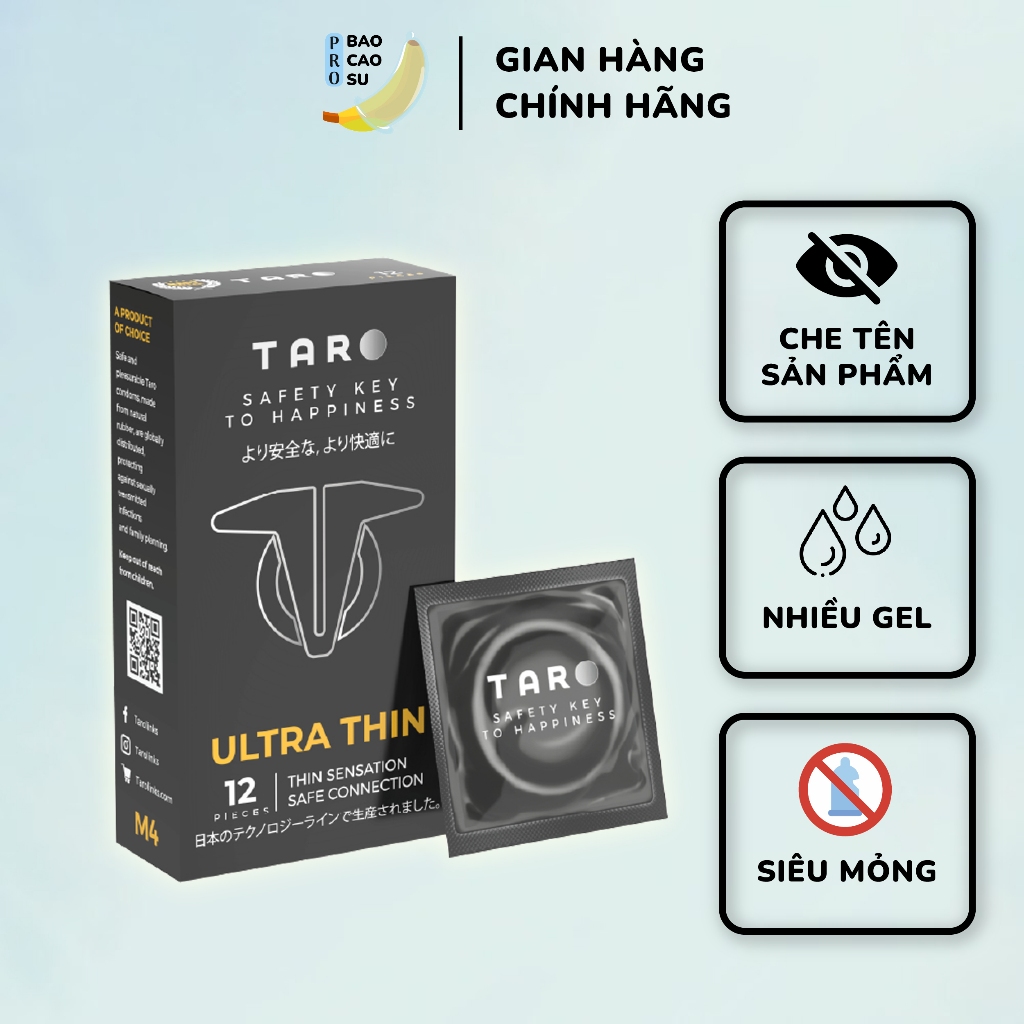 Bao Cao Su Taro Ultra Thin - Siêu Mỏng Cảm Giác Chân Thật, Nhiều Gel ...