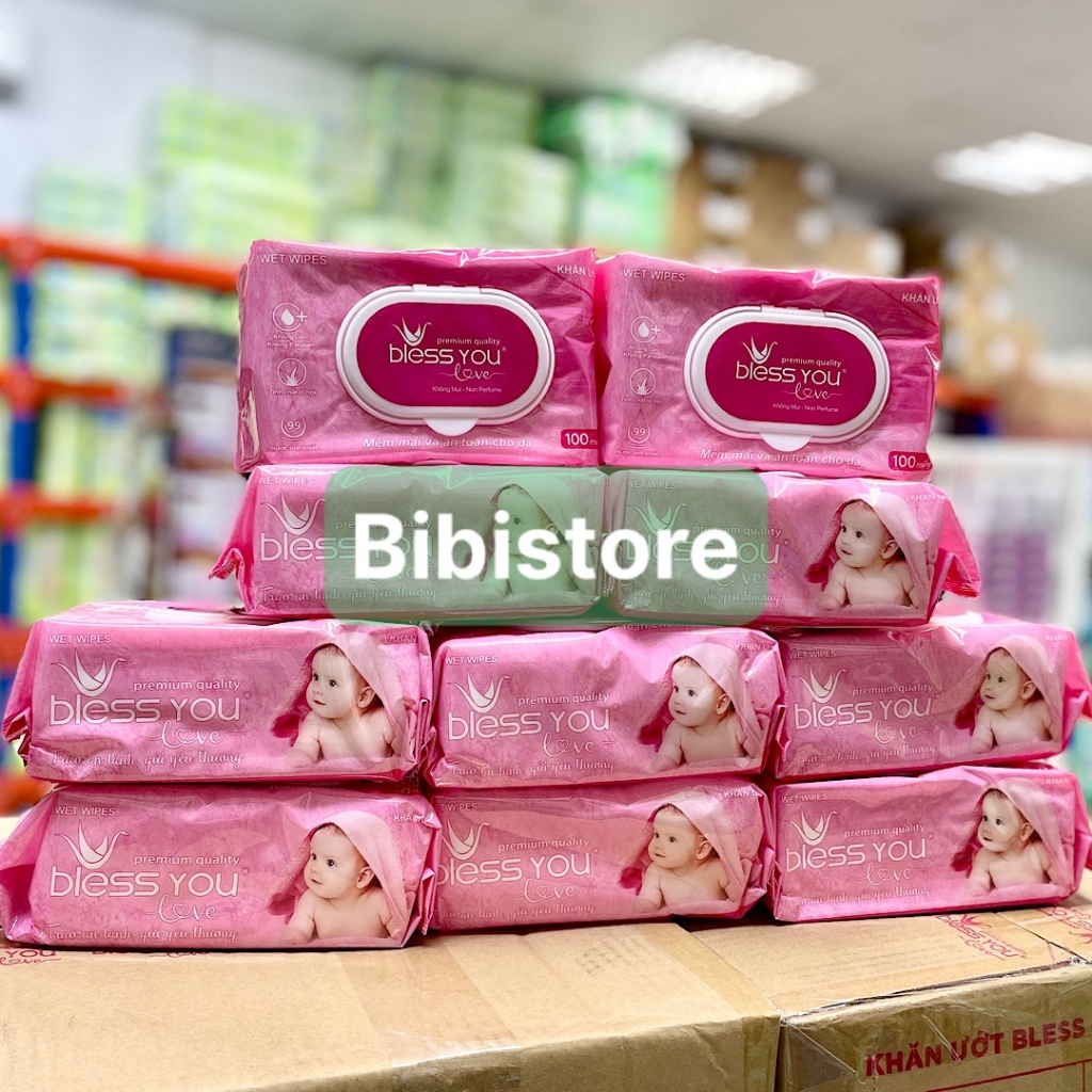 [Combo 10 Gói] Hàng Mới_Khăn Ướt Bless You Không Mùi Gói 100 Miếng (Bibistore) | Shopee Việt Nam