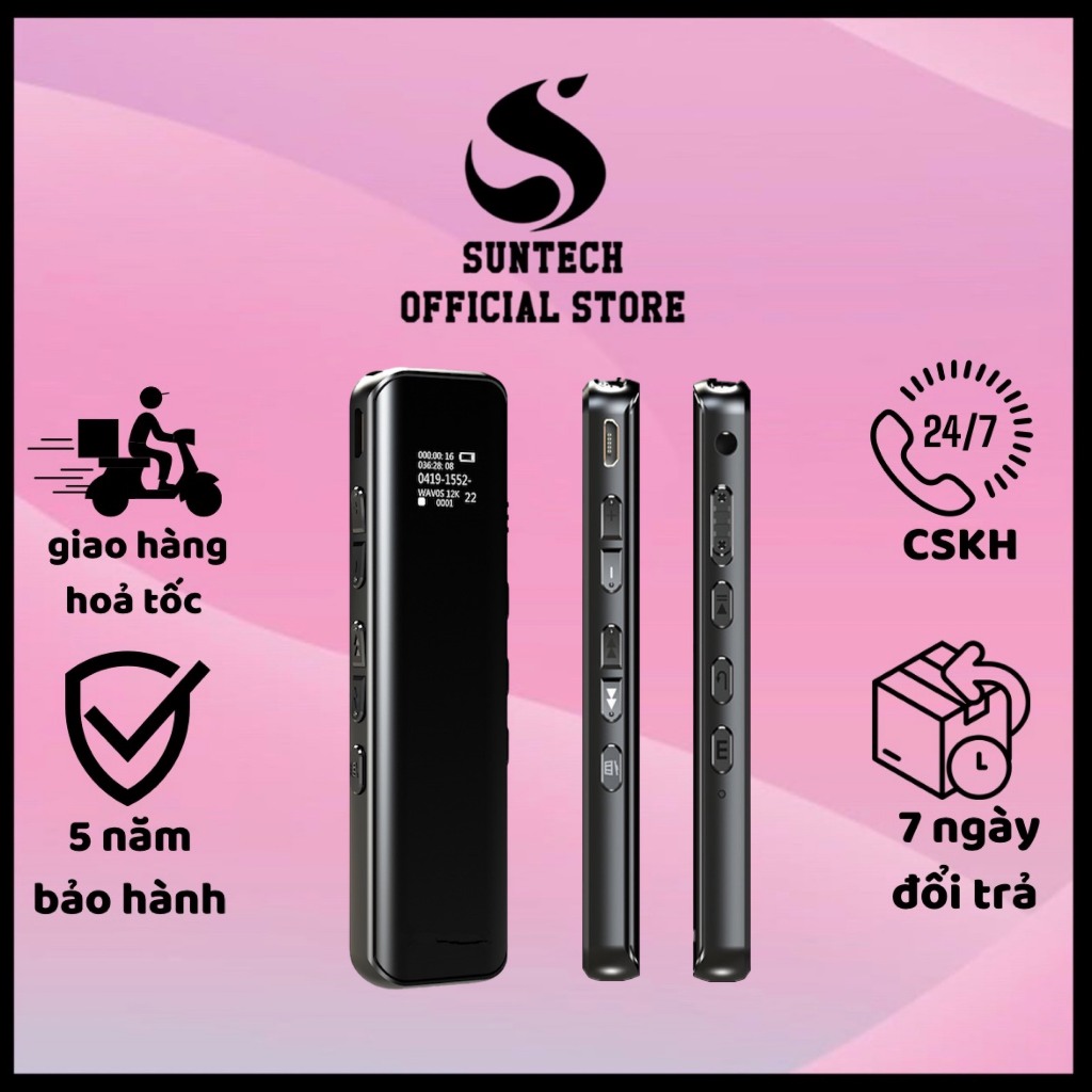 Máy ghi âm Suntech ST600, thiết kế nhỏ gọn , ghi âm kỹ thuật số micro giảm tiếng ồn, khóa 3D ...