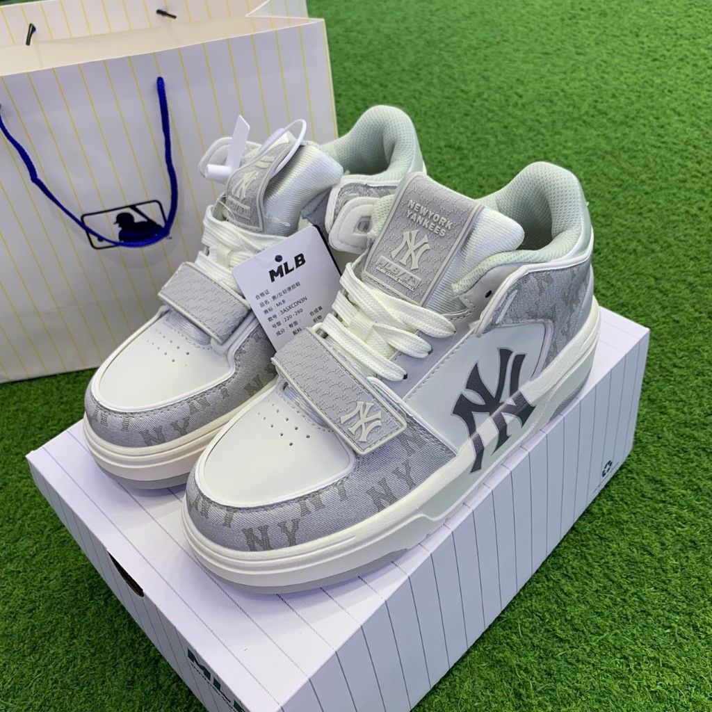 Giày MLB Chunky Liner Mid NY màu xám, giày mlb chunky cổ cao bản S.Cấp ...