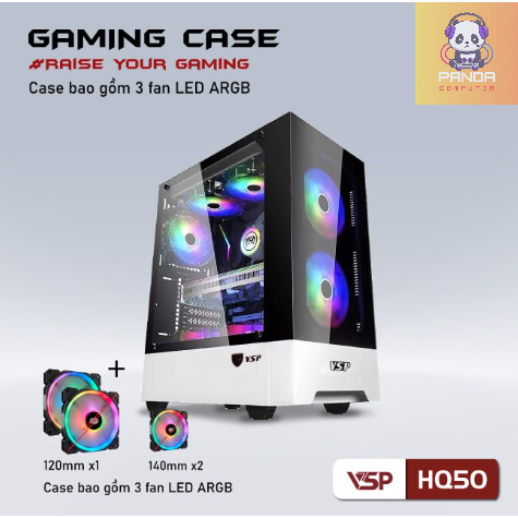 Case Máy Tính VSP HQ50 ( Kèm 3Fan LED ARGB ) | Shopee Việt Nam