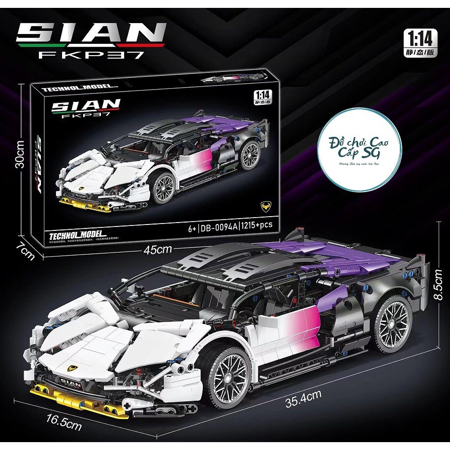 Mô hình lắp ráp siêu xe điều khiển từ xa Lambo tỉ lệ 1:14 có đèn làm ...