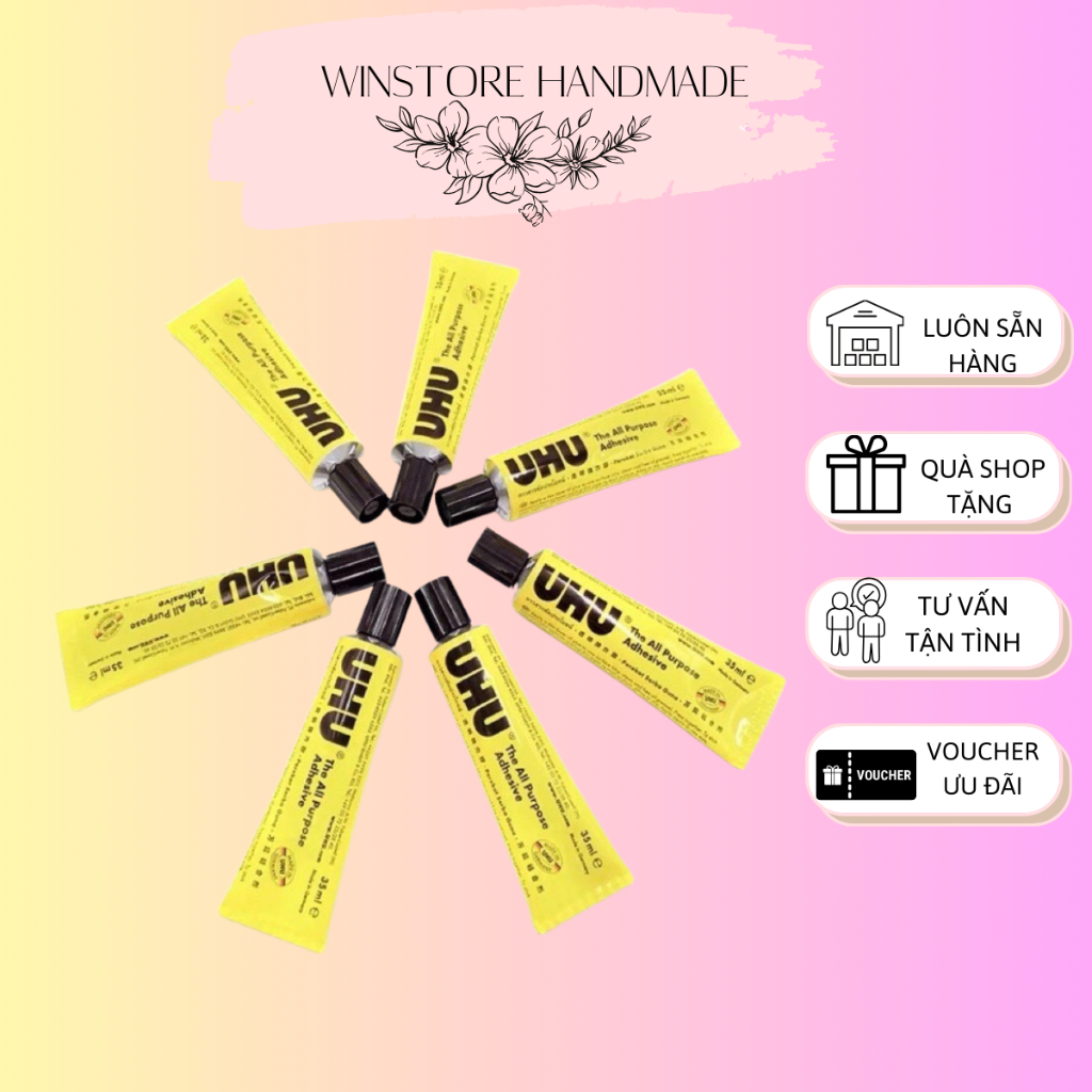 Keo UHU 35ml, keo dán đa năng trong suốt nhanh khô mềm dẻo Winstore handmade-WSKD008 | Shopee ...