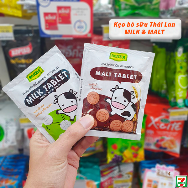 Kẹo bò sữa Milk & Malt Tablet Roscela Thái Lan (1 Gói) | Shopee Việt Nam