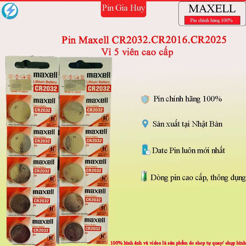 Pin Cmos MAXELL CR2032 3V - 1 Hộp 20 Vỉ - 100 Viên , Chính Hãng ...