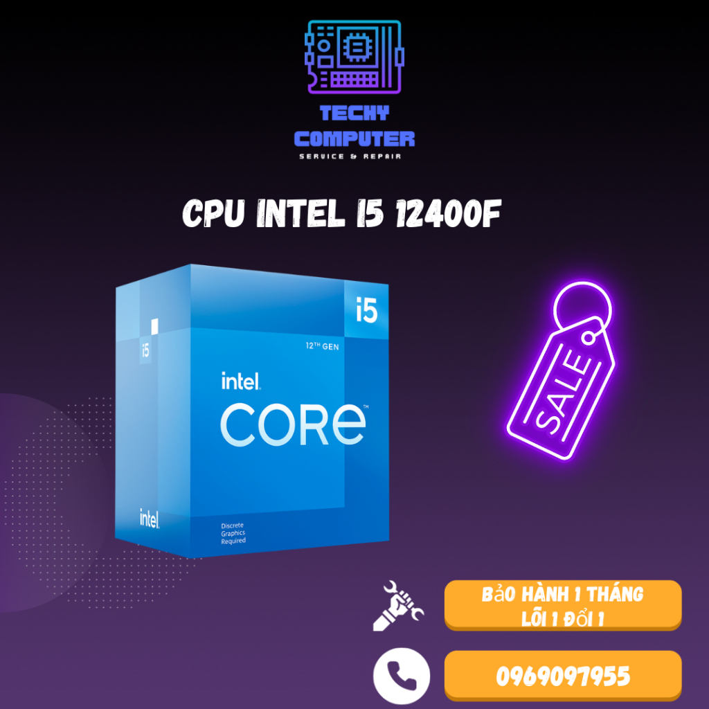 CPU INTEL CORE I5-12400F (UPTO 4.4GHZ, 6 NHÂN 12 LUỒNG, 18MB CACHE, 65W ...