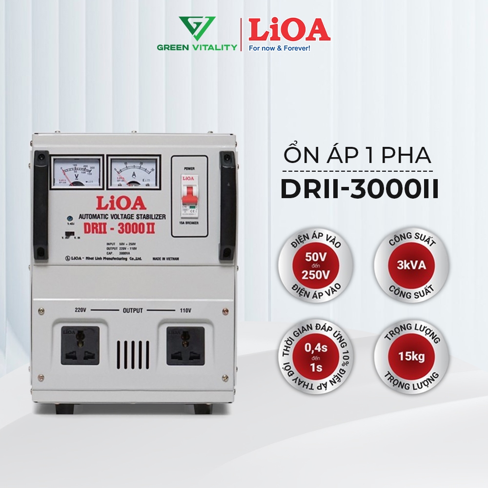 [Miễn Ship] Ổn áp LiOA 3KVA 1 pha - LiOA Nhật Linh 3KW 3000VA 3000W 3 ký dây đồng thế hệ mới ...