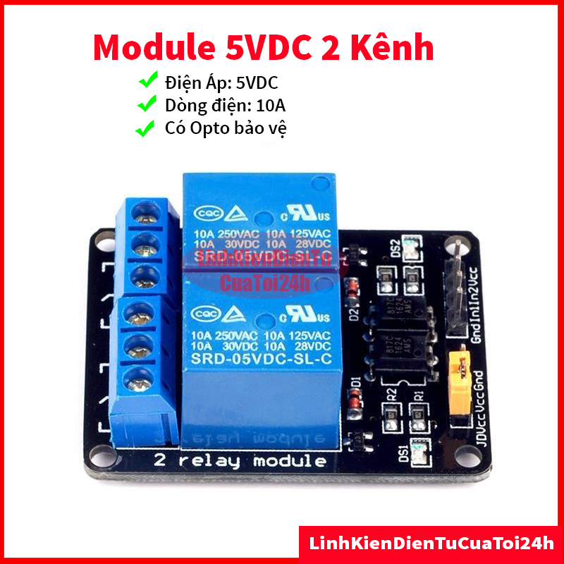 Module Relay 5VDC 2 Kênh (Có Opto bảo Vệ) | Shopee Việt Nam