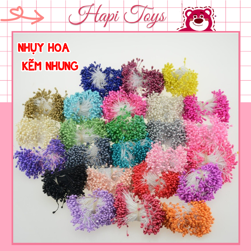 Túi 100 nhị hoa giả Nhụy hoa Kẽm Nhung Hapi Toys - Bó nhụy hoa giả, phụ kiện làm hoa giả ...