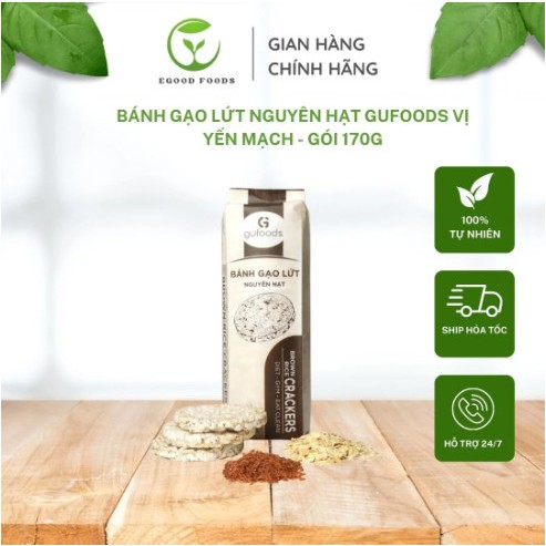 Bánh gạo lứt nguyên hạt GUfoods vị yến mạch – Gói 170g | Shopee Việt Nam