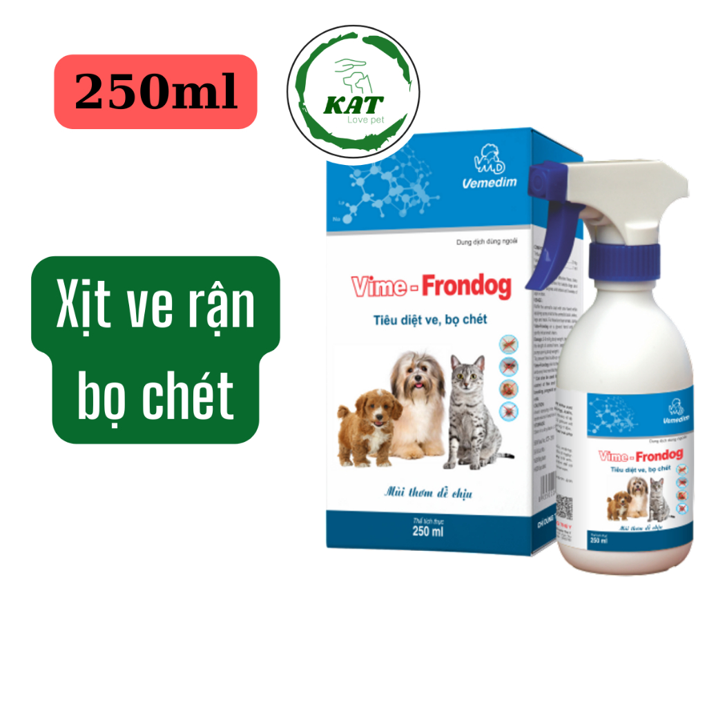 [Chai 250ml] Xịt ve rận Vime FronDog Vemedim cho chó mèo - Chai 250ml ...