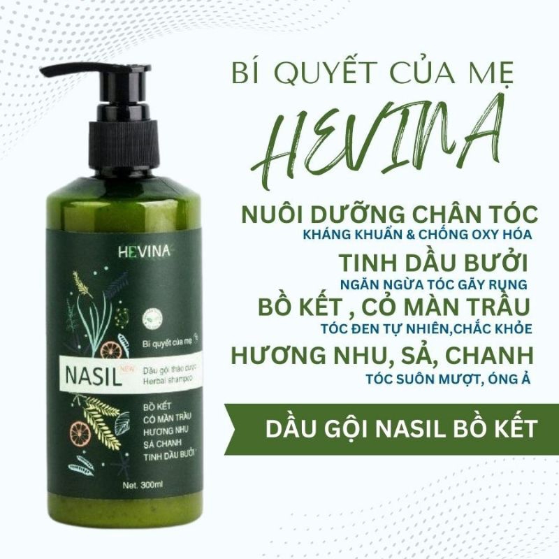 COMBO GỘI XẢ THẢO DƯỢC NASIL 300ML TINH CHẤT BỒ KẾT, HƯƠNG NHU, SẢ ...