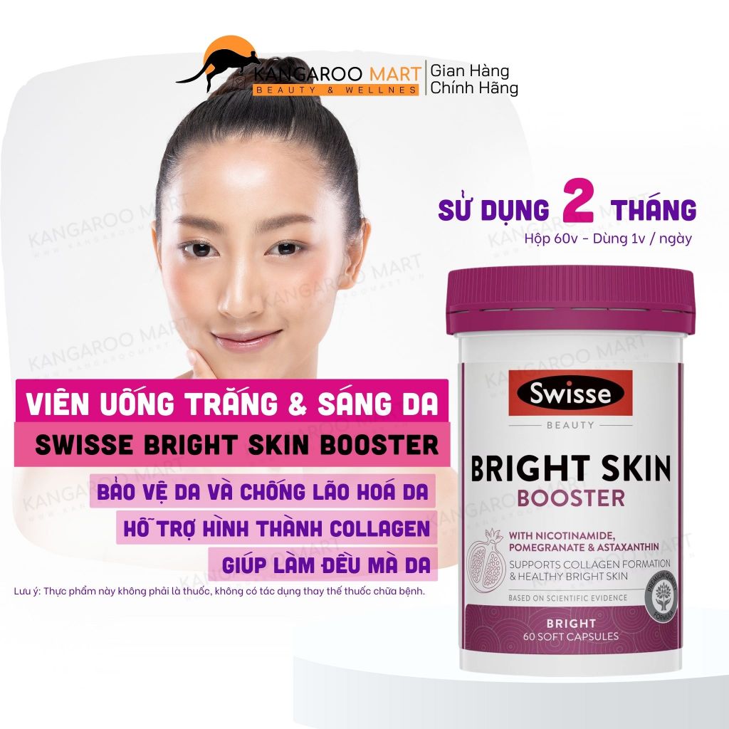 Viên Uống Trắng & Sáng Da Swisse Bright Skin Booster 60 Viên - Kangaroo ...