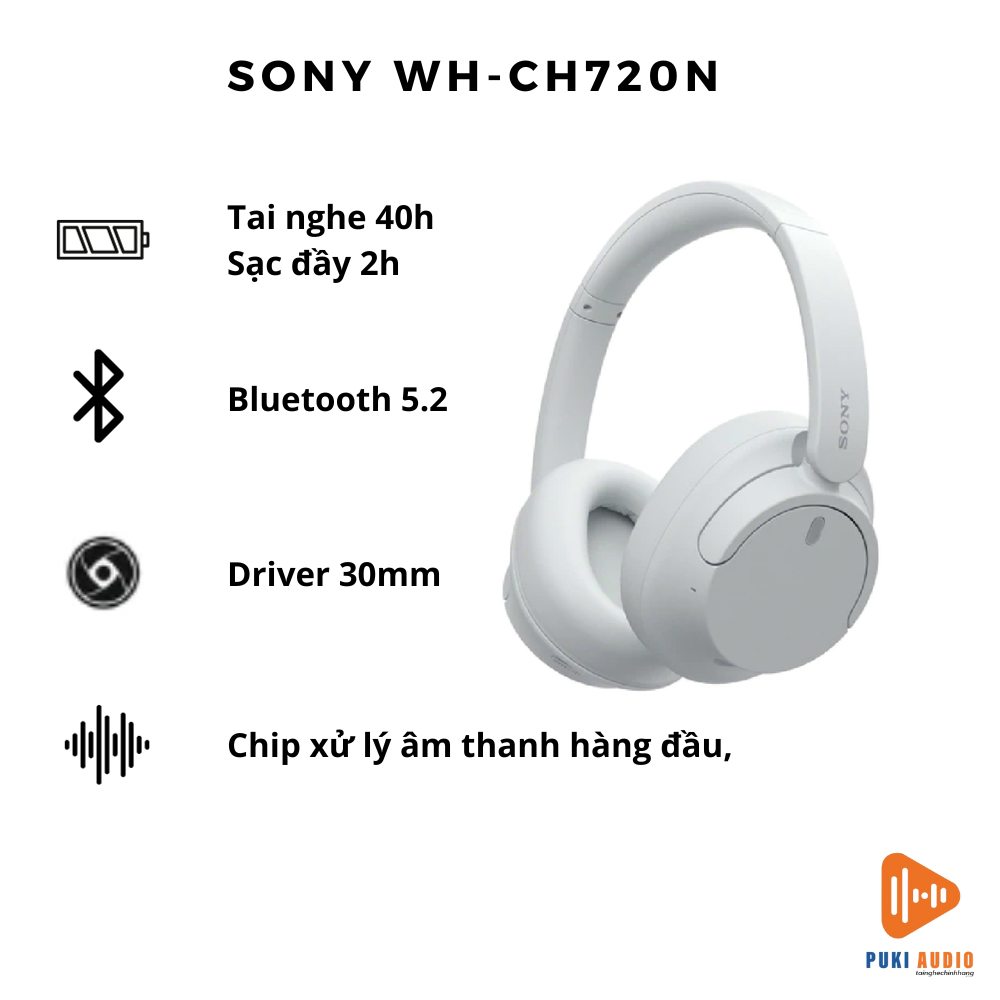 Tai nghe Bluetooth chụp tai Sony WH-CH720N | Shopee Việt Nam