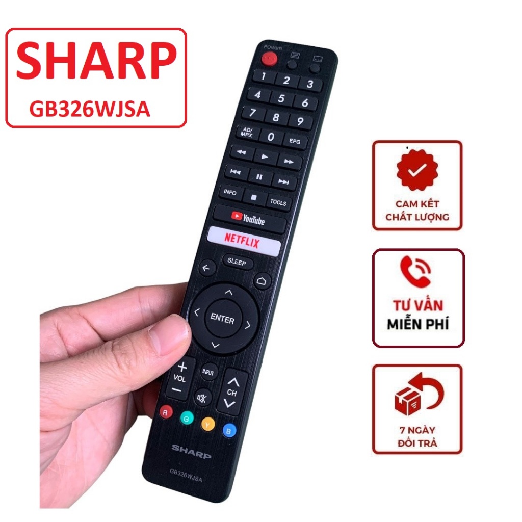Điều khiển tivi Sharp GB326WJSA bản không giọng nói, Remote sharp TV ...