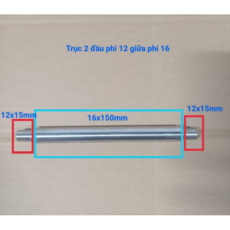 trục 2 đầu phi 12 giữa phi 16 dài 180mm | Shopee Việt Nam