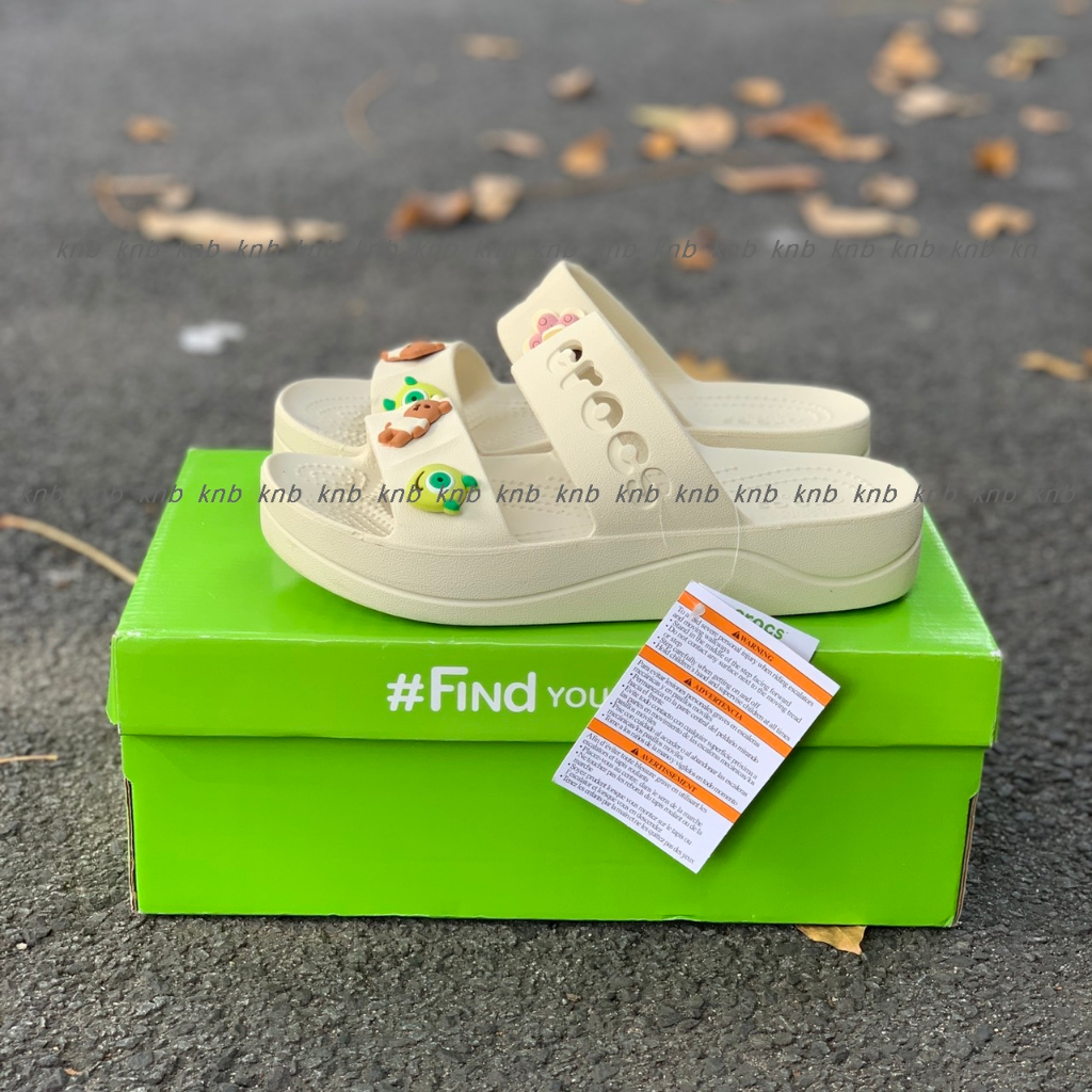 Dép Cross 2 quai cao 3.5cm Tặng 8 Jibbitz cute - crocs đế bằng 3.5cm ...