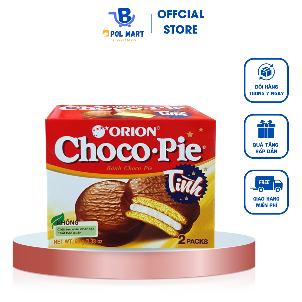 Bánh Choco Pie Orion hộp 33g x 2 gói POL MART | Shopee Việt Nam