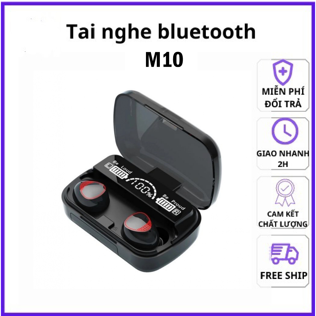 Tai nghe Bluetooth M10 Pro pin 3500 mAh, kháng nước, chông bụi, có mic đàm thoại | Shopee Việt Nam