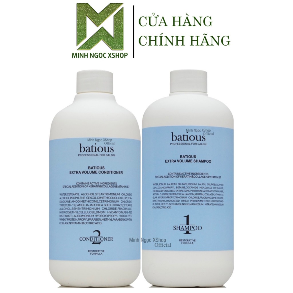 Dầu gội xả tăng phồng Batious Extra Volume xanh 500ML | Shopee Việt Nam